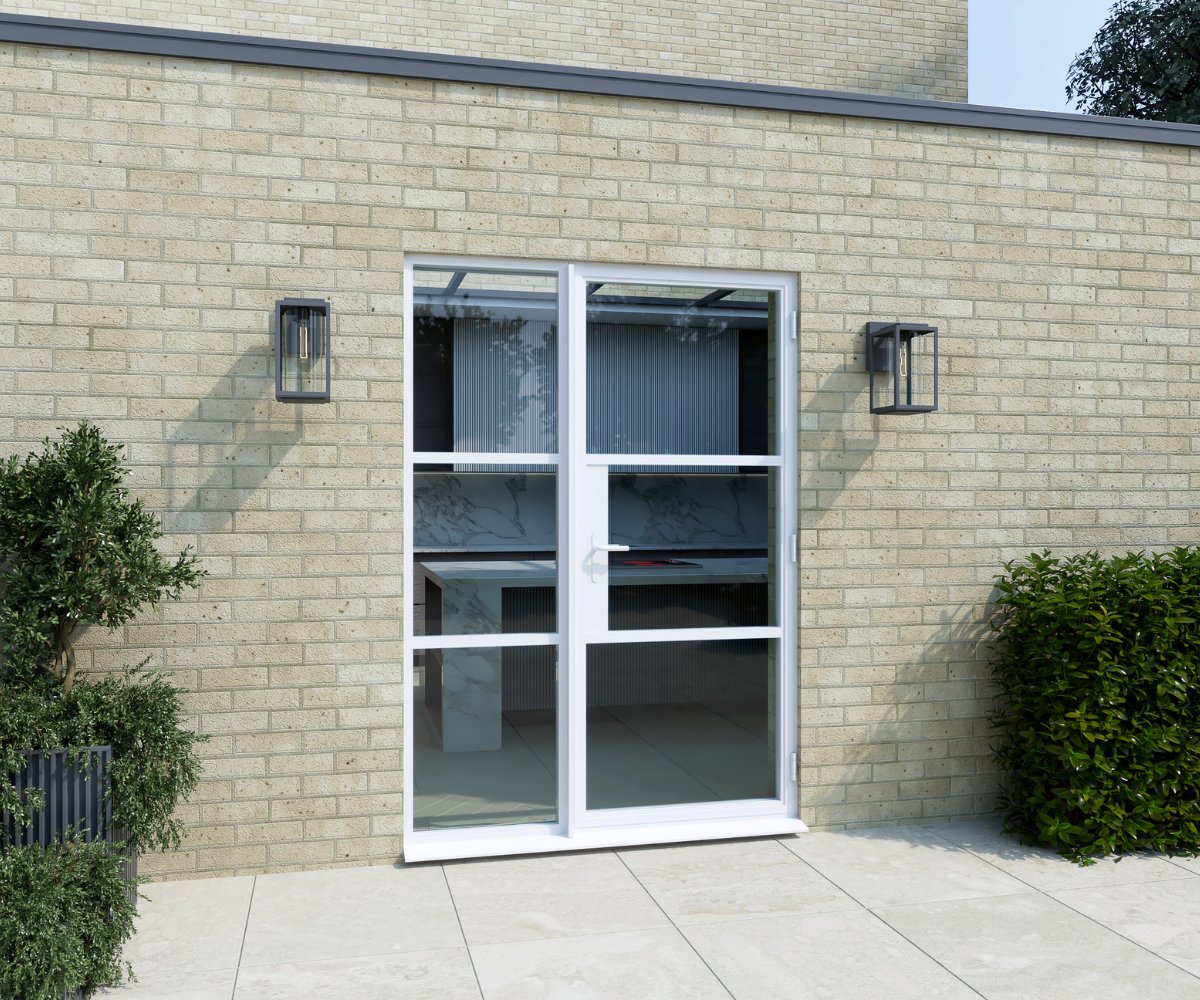 1100mm - White Aluminium Heritage Single Door + Side Window