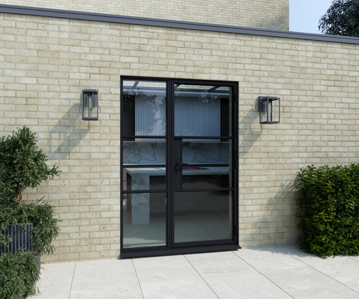 1300mm - Black Aluminium Heritage Single Door + Side Window