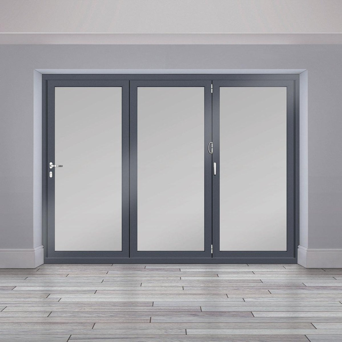 2700mm Origin Black Grey Aluminum Bifold - 3 Section