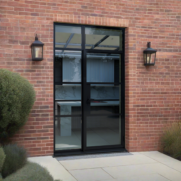 Smart Heritage Aluminium Single Door with Top Window & Side Window