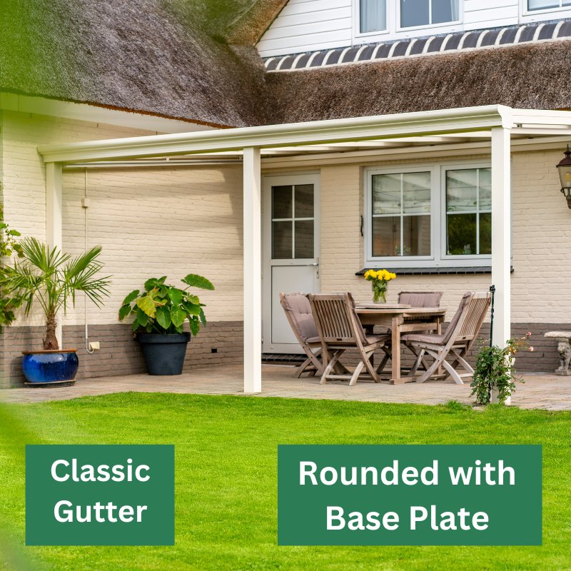 Pigato Veranda - Cream - Classic Gutter - Rounded with Base Plate