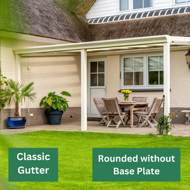 Pigato Veranda - Cream - Classic Gutter - Rounded without Base Plate