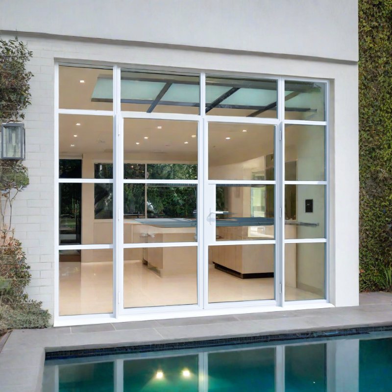 Smart Heritage Aluminium French Door with Top Window & Side Windows