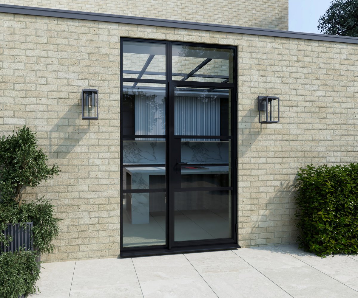 W1.4m x H2.4m - Black Aluminium Heritage Single Door Full Set